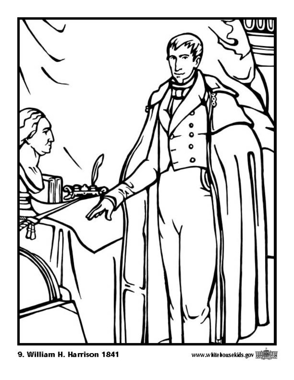 Coloring Page 09 William H. Harrison - free printable coloring pages ...