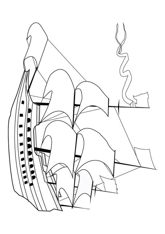 Coloring Page 17th century sailing ship - Free printables - Img 9860