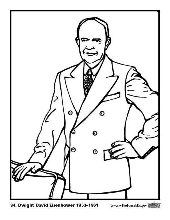 Coloring Page 34 Dwight David Eisenhower - free printable coloring ...
