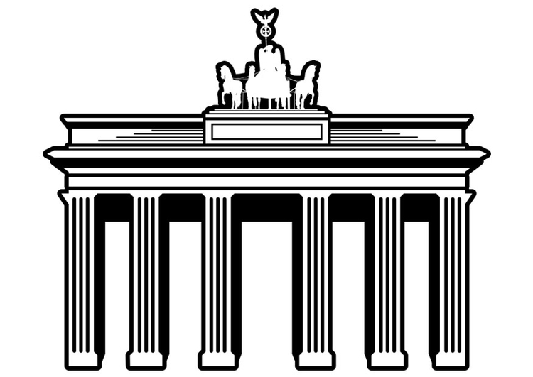 Coloring Page Berlin - Brandenburg gate - Free printables - Img 29903