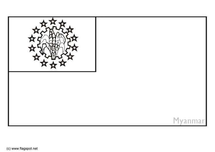 Coloring Page flag Myanmar - Free printables - Img 6298