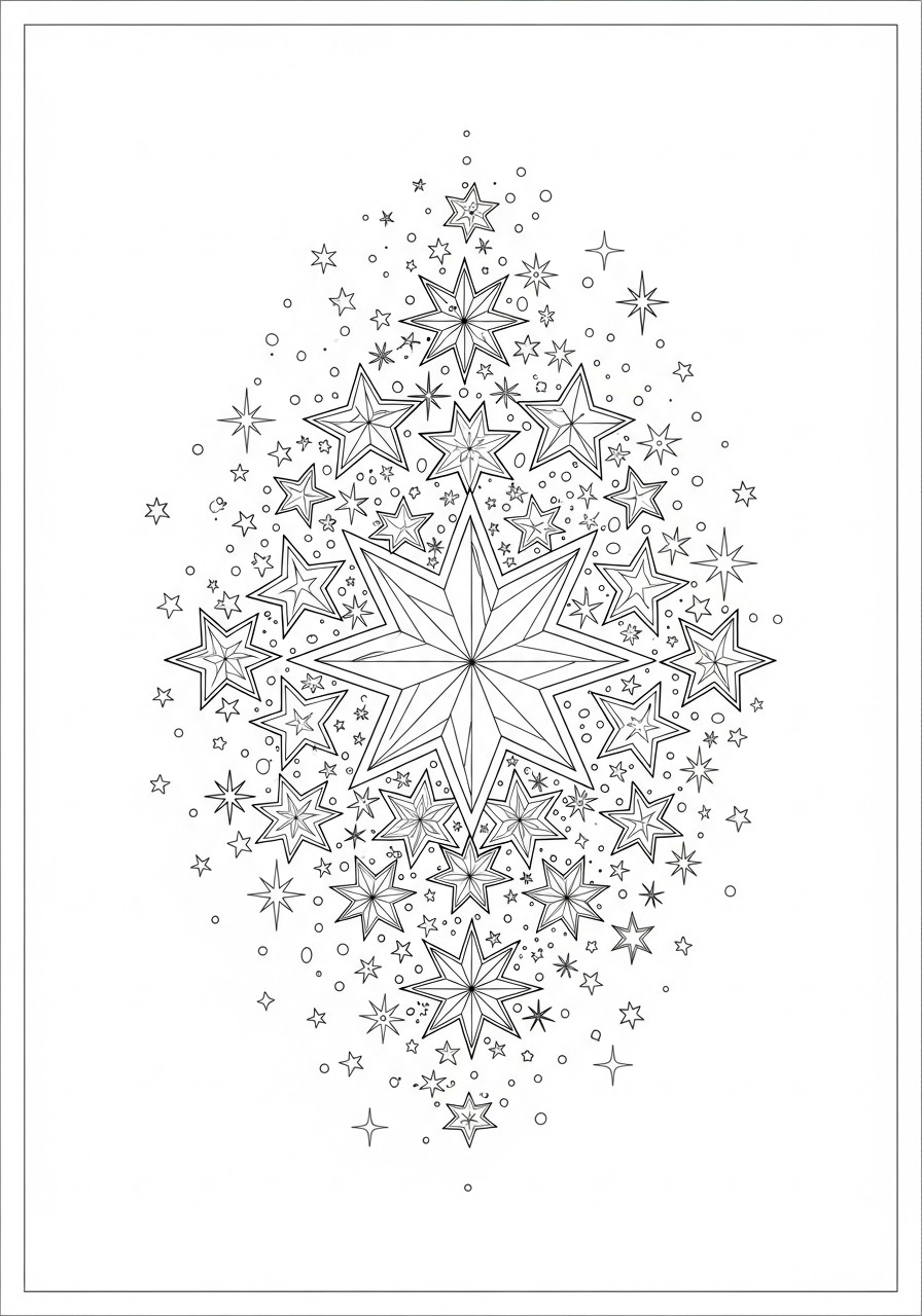 Coloring Page stars shine - Free printables - Img 32355