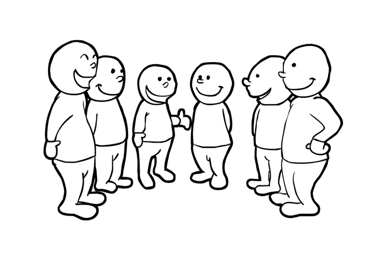 Coloring Page Talking in group - free printable coloring pages - Img 15238
