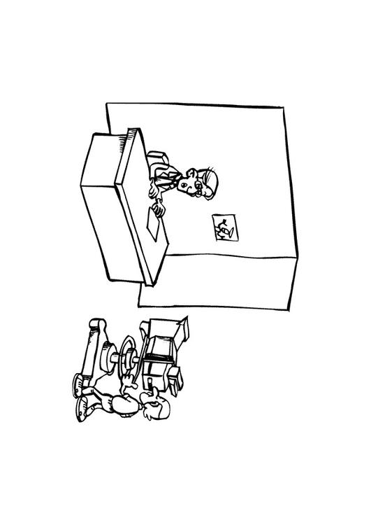 Coloring Page tv presentor with camera man - free printable coloring ...