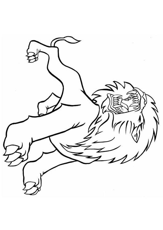 Coloring Page roaring lion - Free printables - Img 8837