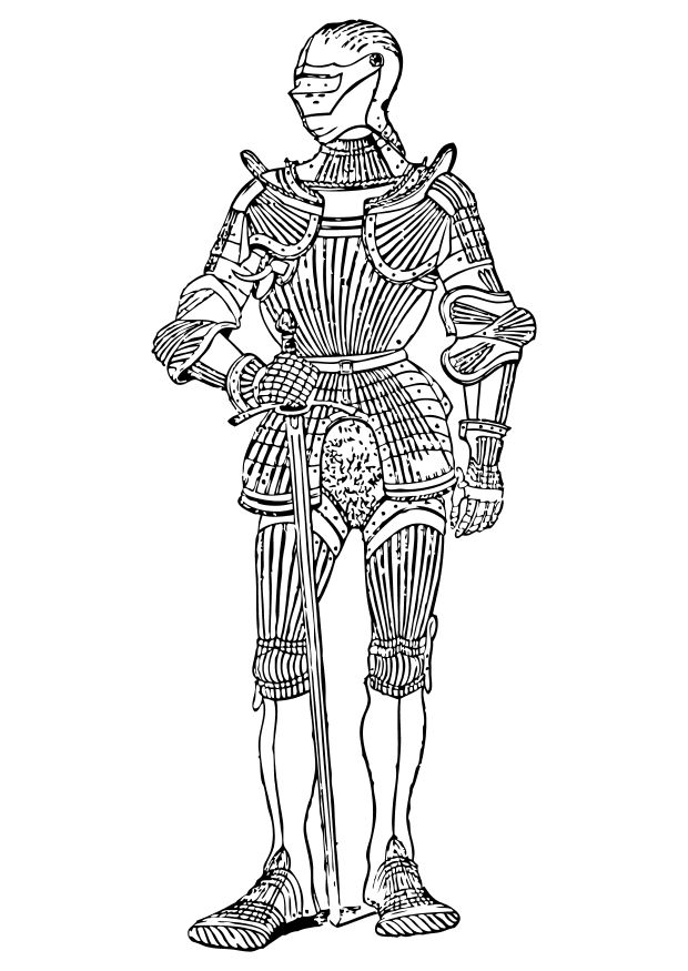 Coloring Page armour frontview - Free printables - Img 10630