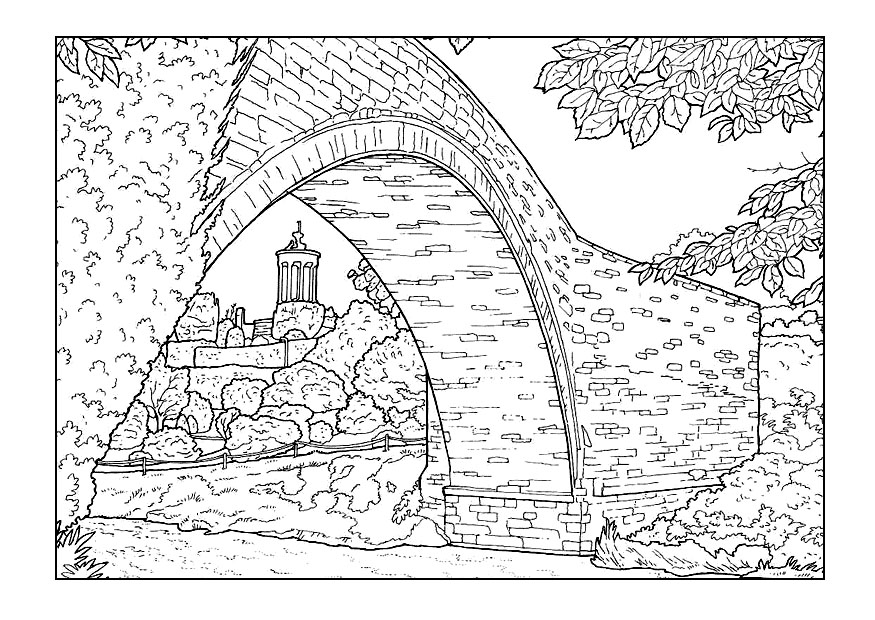 Coloring Page bridge - Free printables - Img 9891
