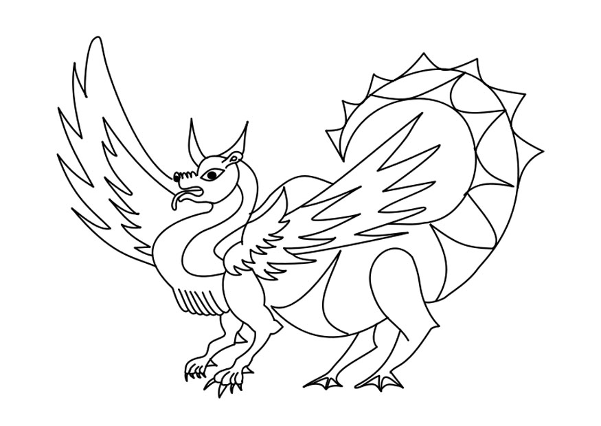 Coloring Page dragon - Free printables - Img 25710