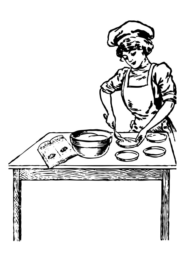 Coloring Page female chef - Free printables - Img 25571