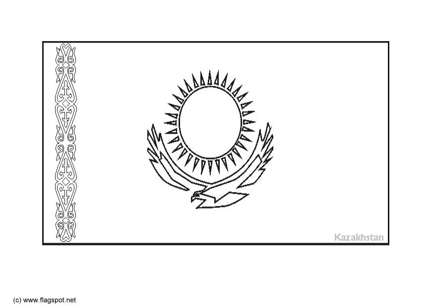 Coloring Page flag Kazakstan - Free printables - Img 6289