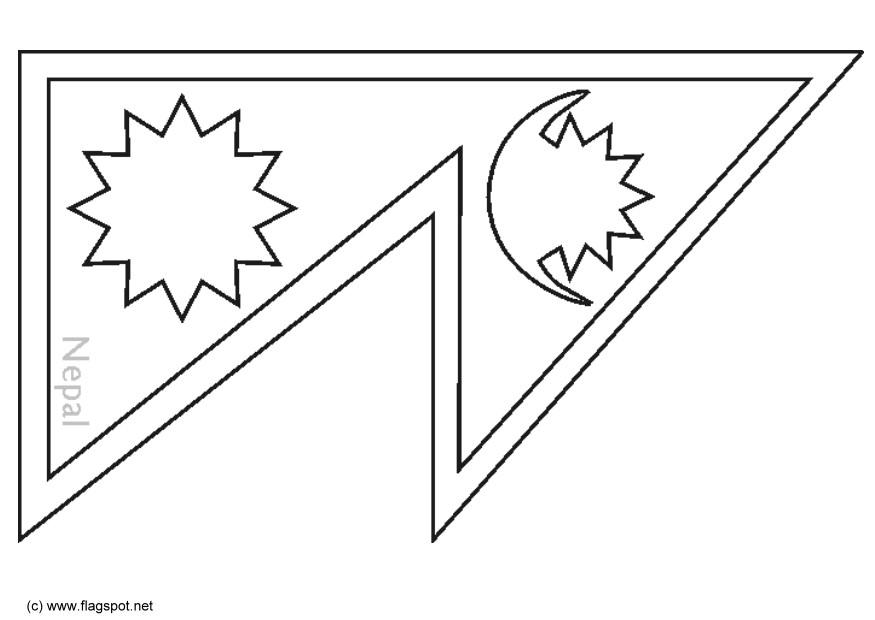 Coloring Page flag Nepal - Free printables - Img 6299