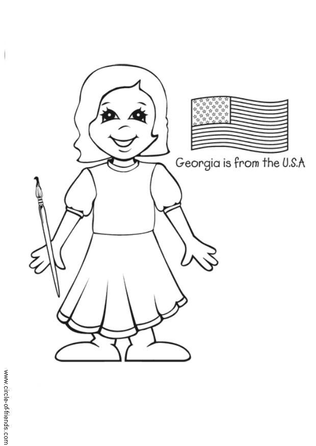 Coloring Page Georgia from the USA - Free printables - Img 5622