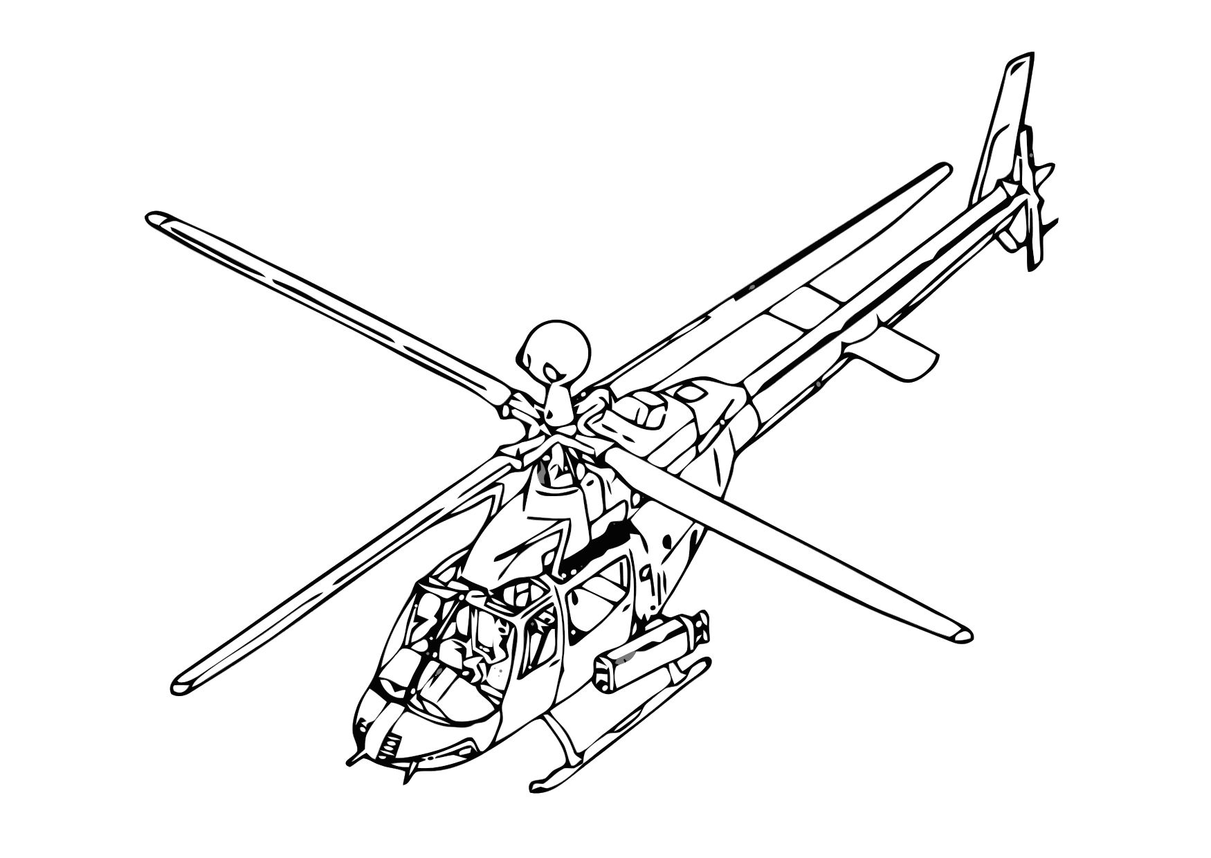 Coloring Page helicopter - Free printables - Img 11862