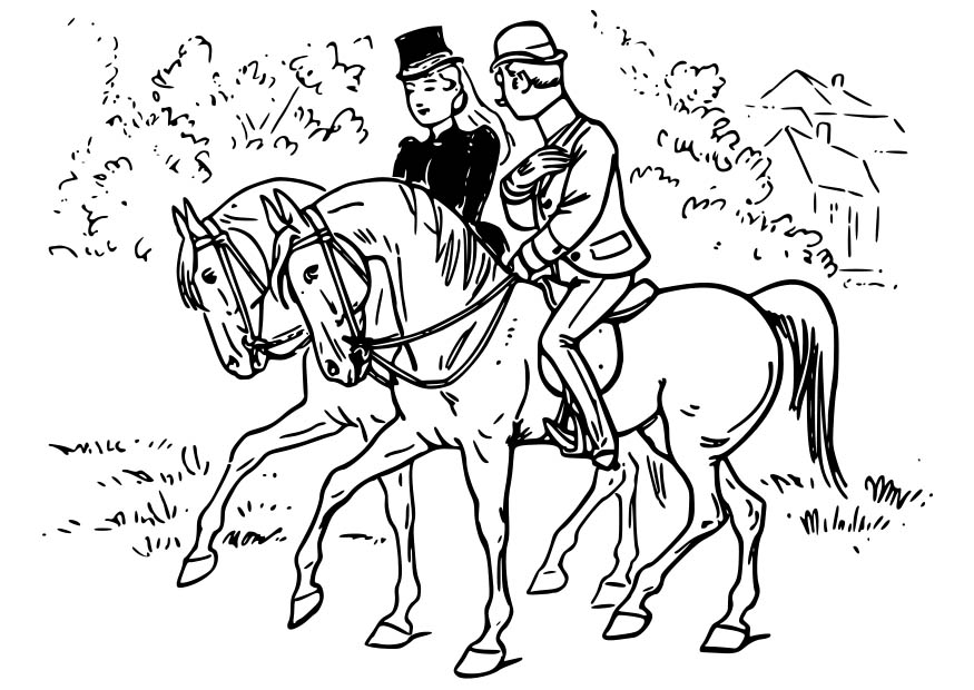 Coloring Page Horse Riding - Free printables - Img 18570
