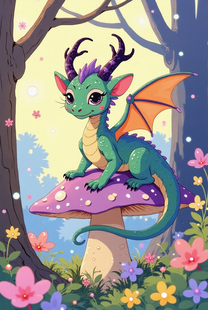 Image little dragon in the forest - Free printables - Img 32192.