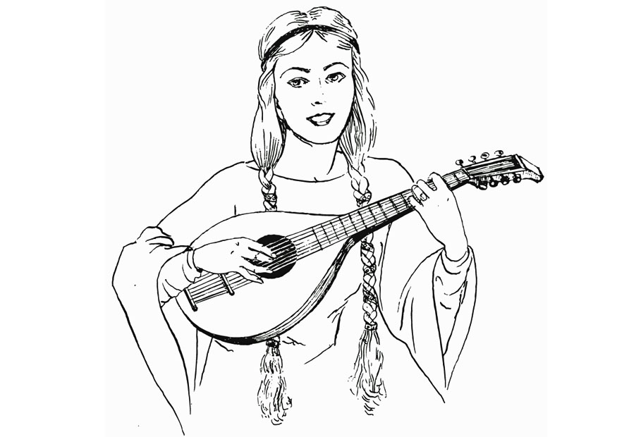 Coloring Page Lute - Free printables - Img 13233