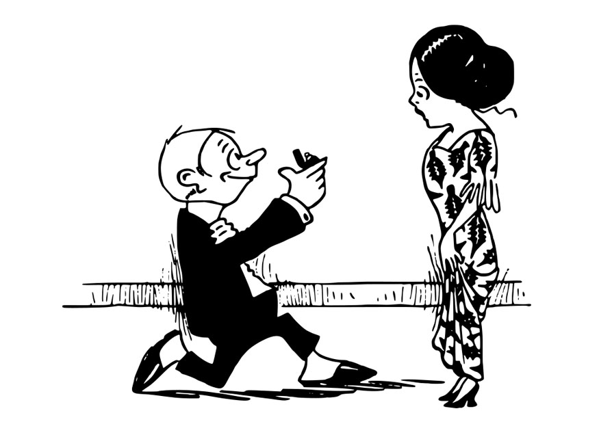 Coloring Page marriage proposal - Free printables - Img 30628