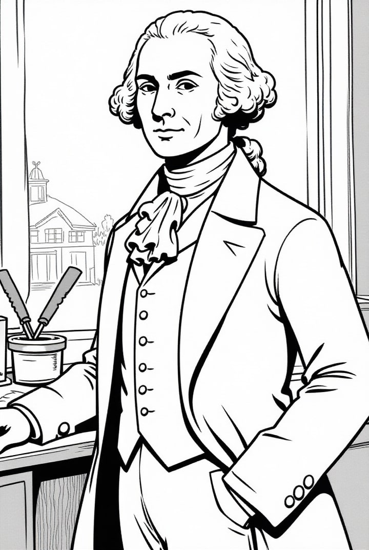 Coloring Page President George Washington - Free printables - Img 32233