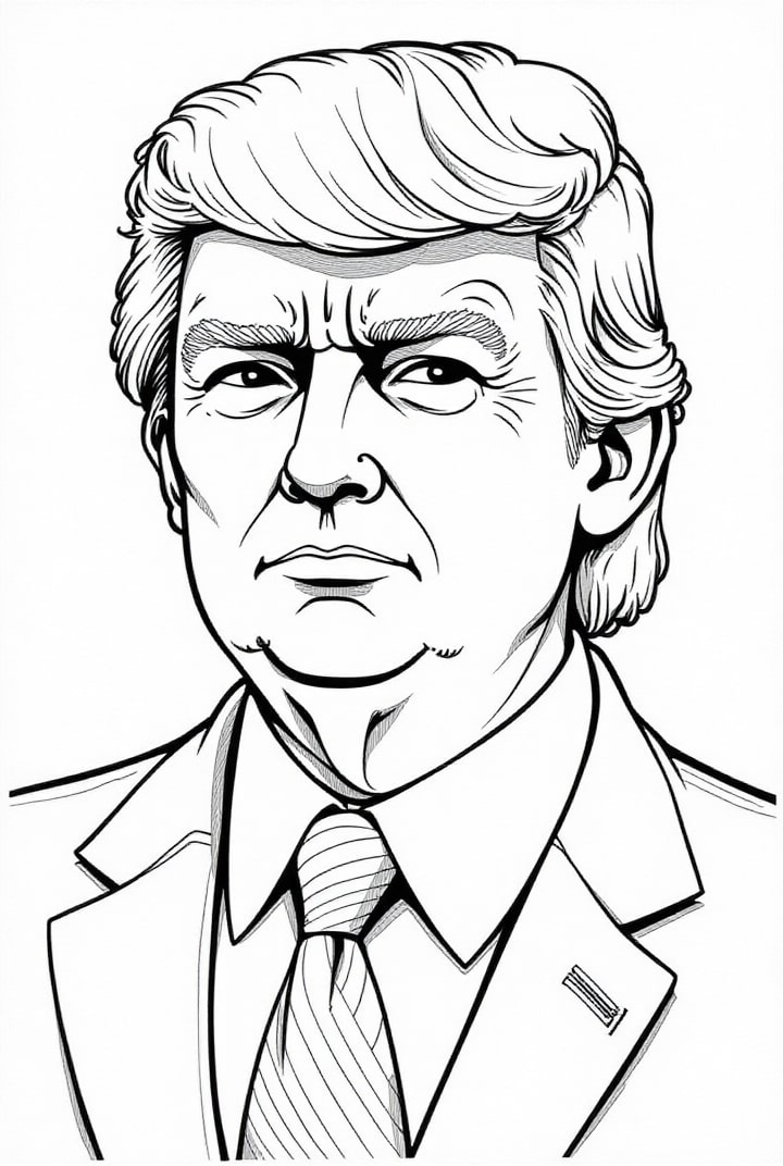 Coloring Page President Trump - Free printables - Img 32175