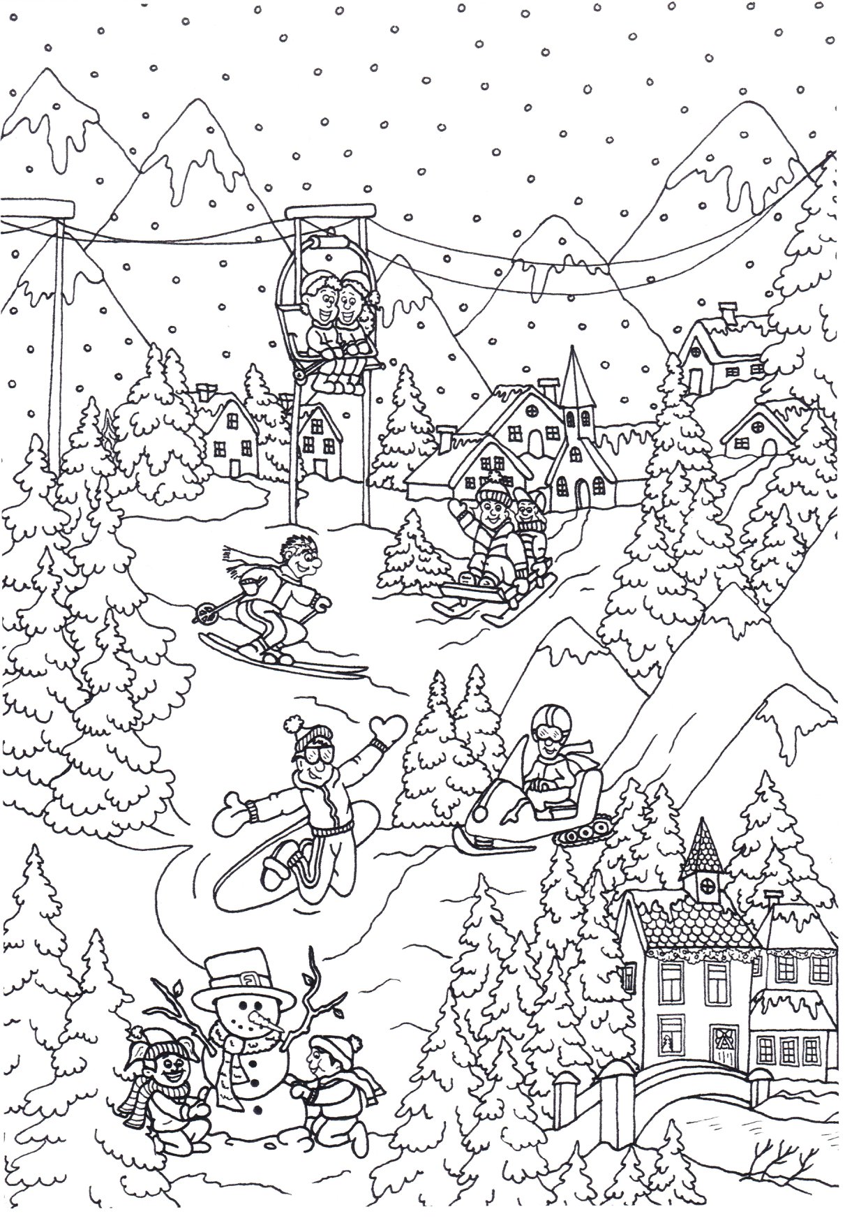 Coloring Page winter sports - Free printables - Img 31271