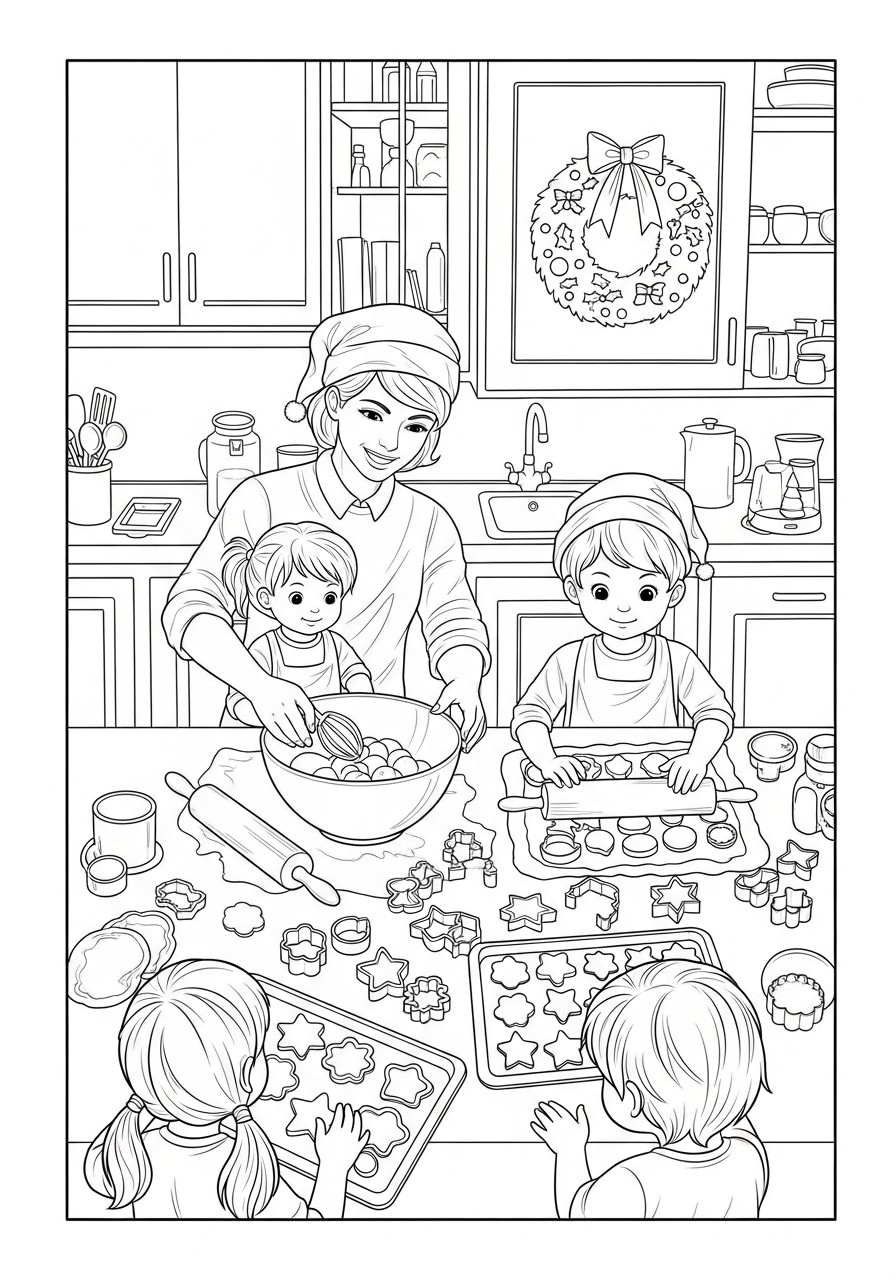 Coloring Page baking at Christmas - Free printables - Img 32306